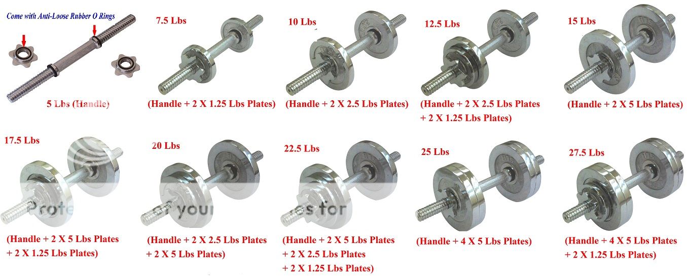 New 2 x 52.5 LBS A Set Adjustable Chrome Plated Dumbbells Total 105 lbs ...